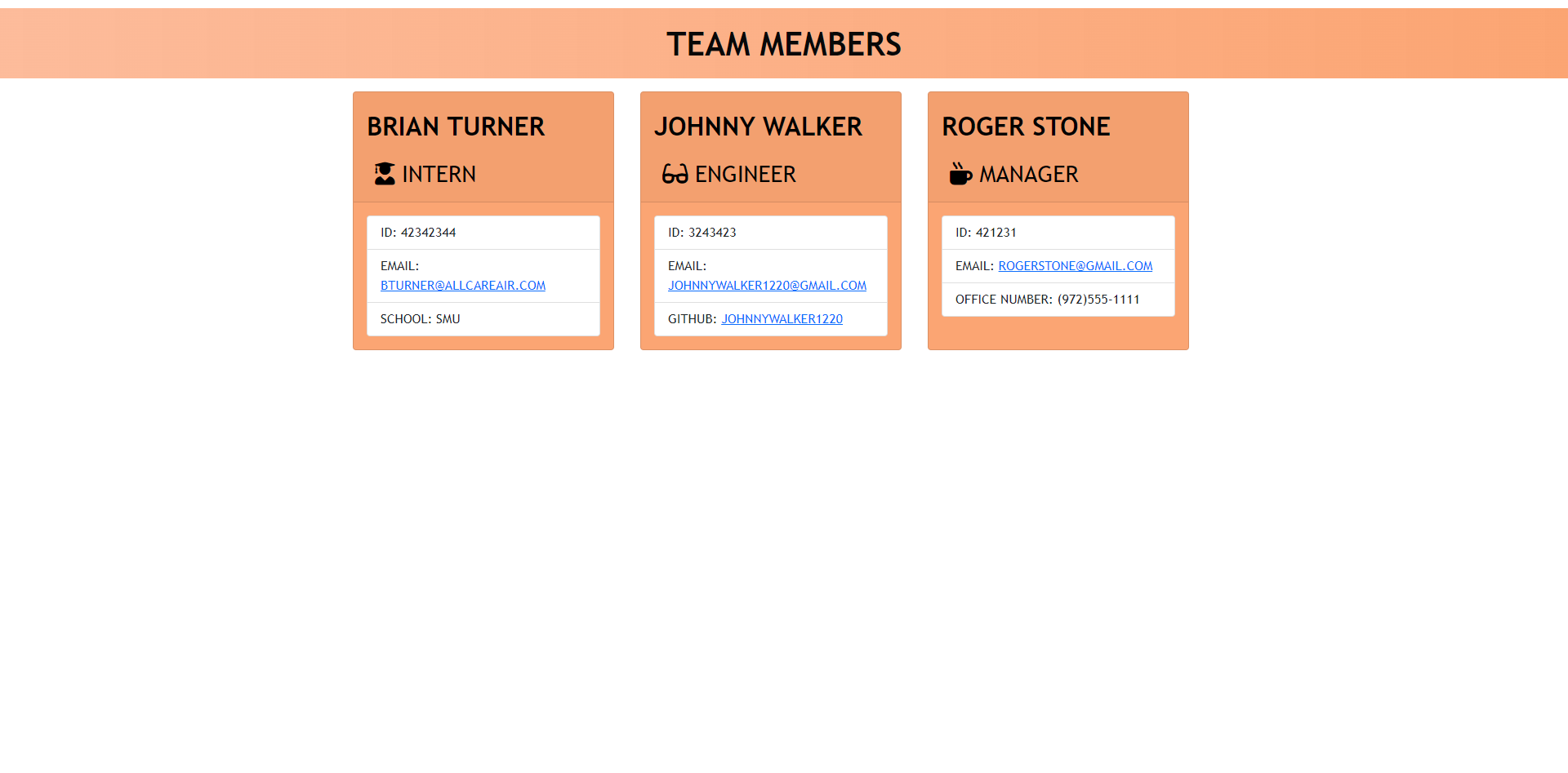 Team Profile Generator | Team_Profile_Generator
